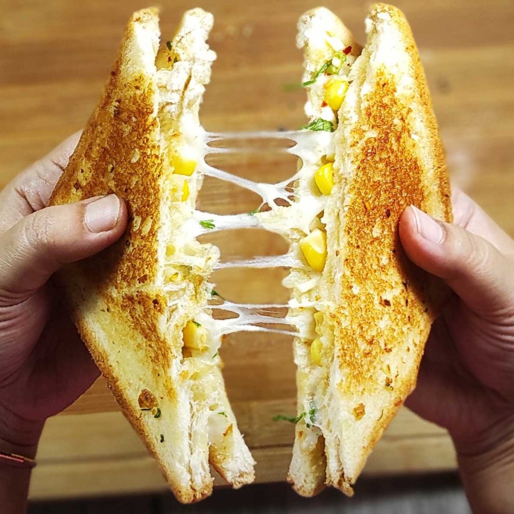 Cheesy Garlic Bread Sandwich Recipe - Cookish Creation